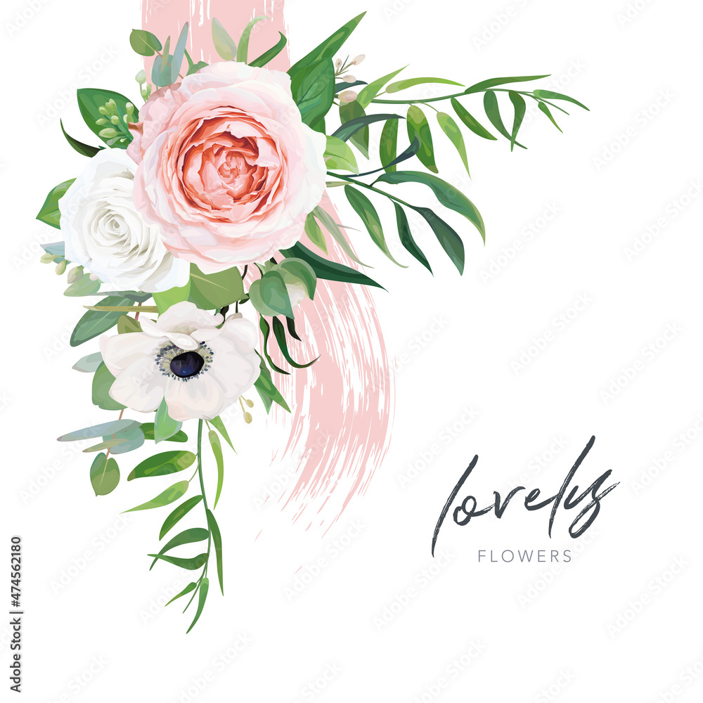 Spring, summer wedding floral invite card, wedding invitation, greeting ...