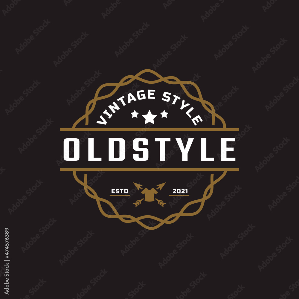 Classic Vintage Retro Label Badge for Clothing Apparel Old style Logo ...