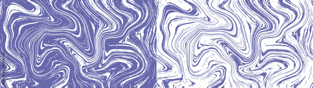Vector Marble Textures in Periwinkle. 2022 Color Trend. Ink Marbling ...