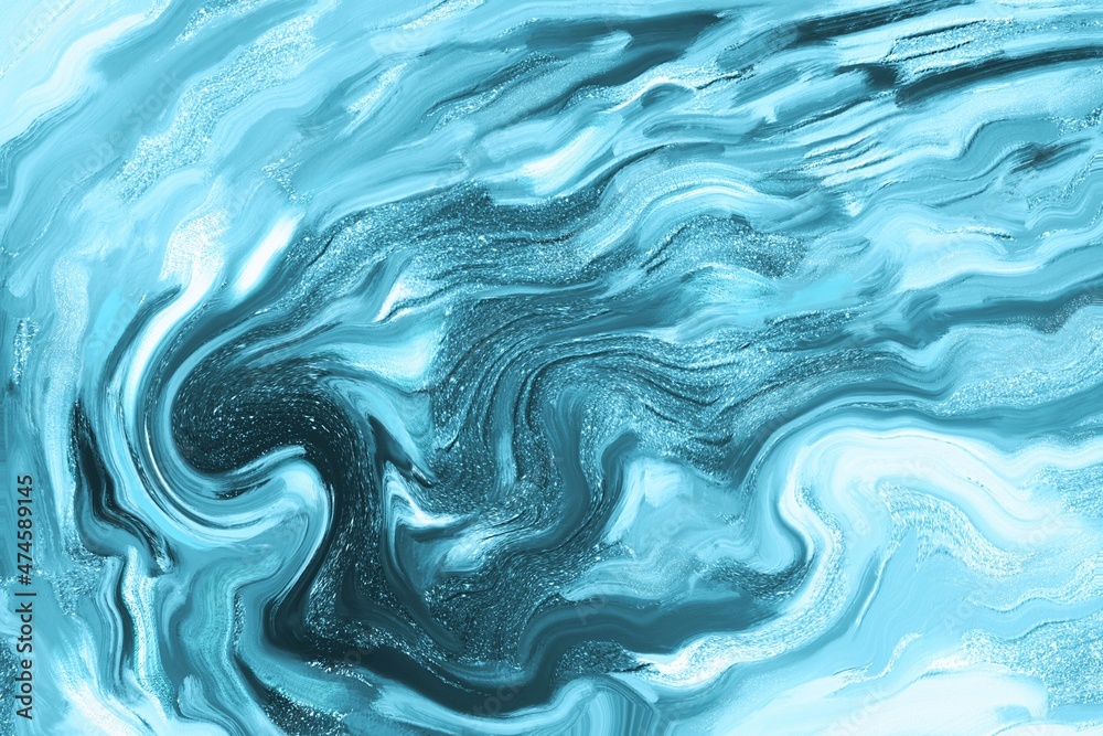 Poster abstract blue water background with metallic effect for editing ...