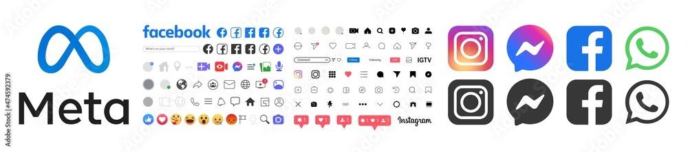 Meta logo. Meta, Facebook rebrand concept. Meta icon in blue color ...