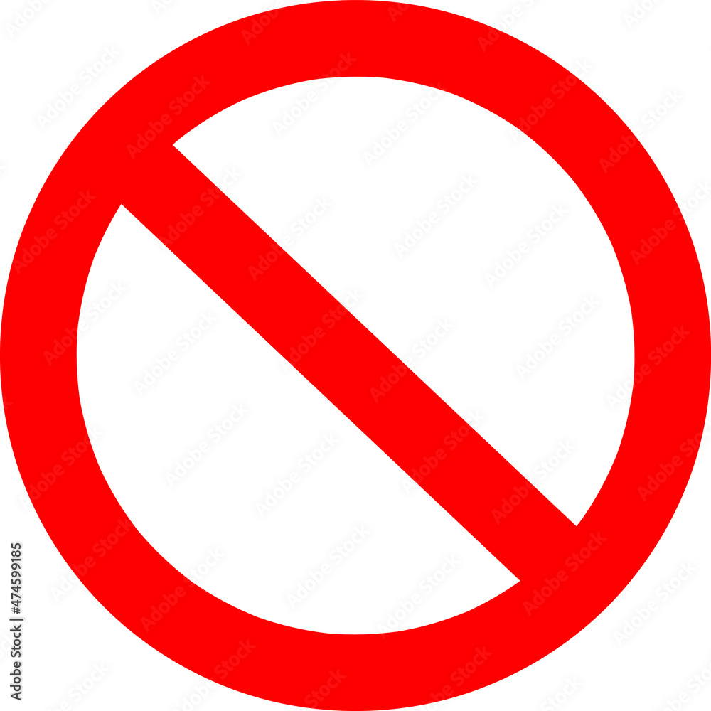 No sign isolated. Red no symbol. Circle red warning icon. Template for ...