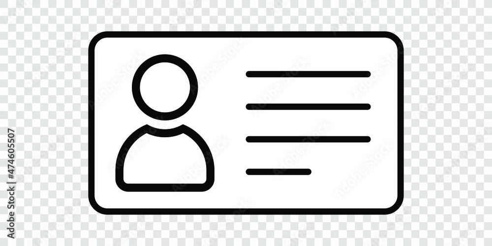 ID Card icon. Driver's license Identification card symbol. Modern ...