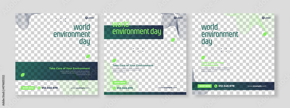 nature promotion banner social media pack template premium Stock Vector ...