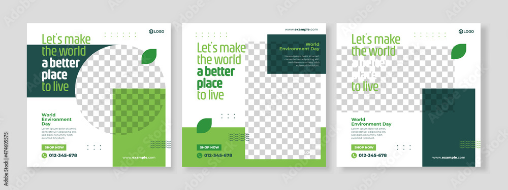 nature promotion banner social media pack template premium Stock Vector ...