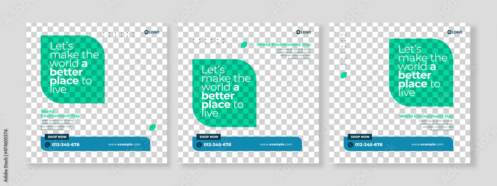 nature promotion banner social media pack template premium Stock Vector ...