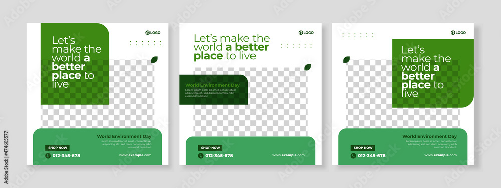 nature promotion banner social media pack template premium Stock Vector ...