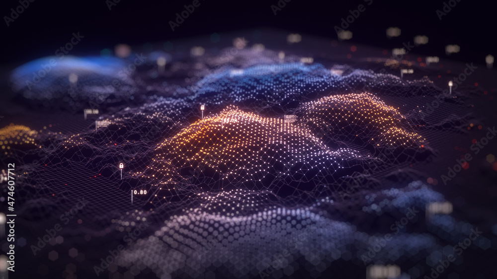 Abstract technology big data background concept. Artificial ...