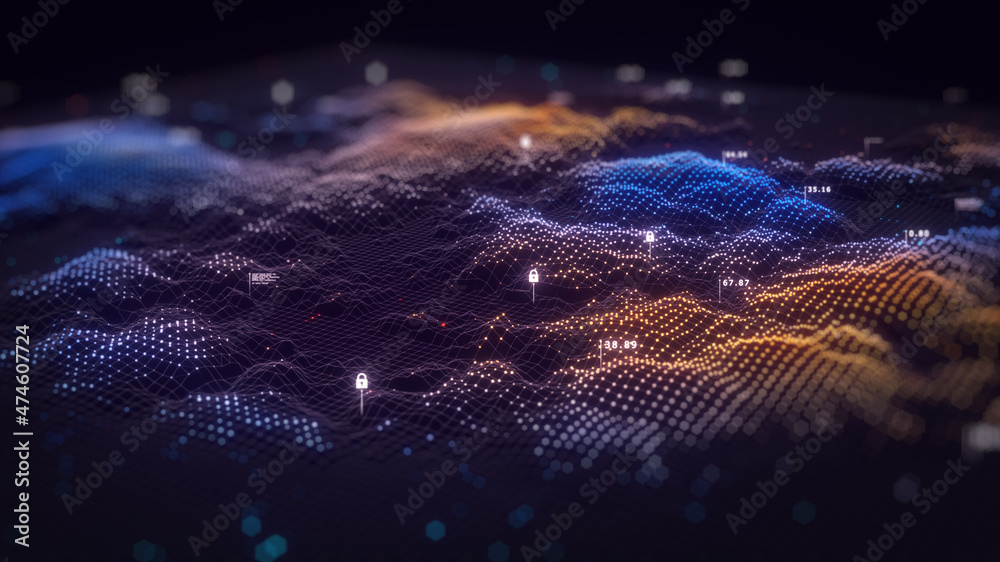 Abstract technology big data background concept. Artificial ...