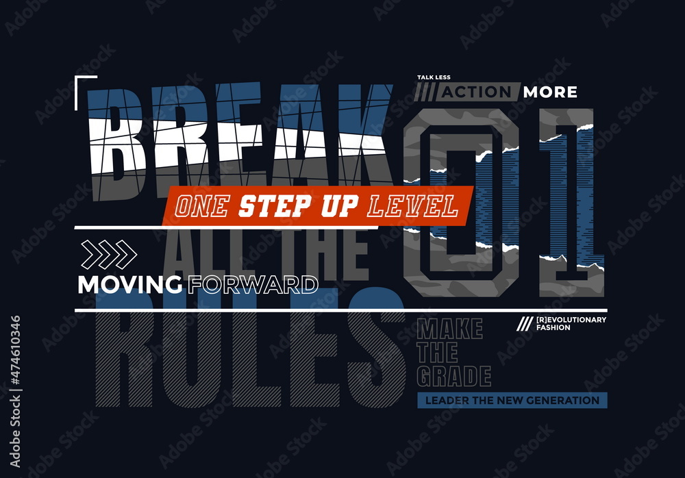 Break the rules, 01, modern and stylish motivational quotes typography ...
