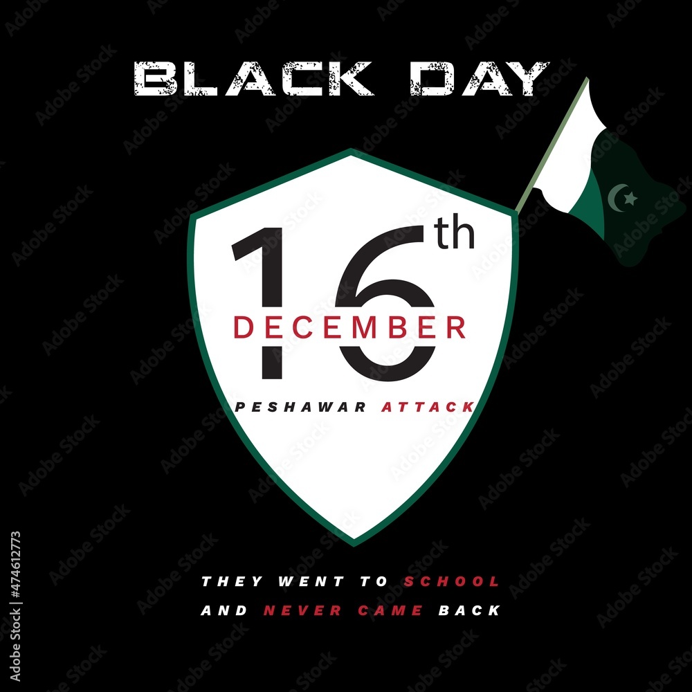 16 December black day aps Peshawar banner vector illustration Stock ...