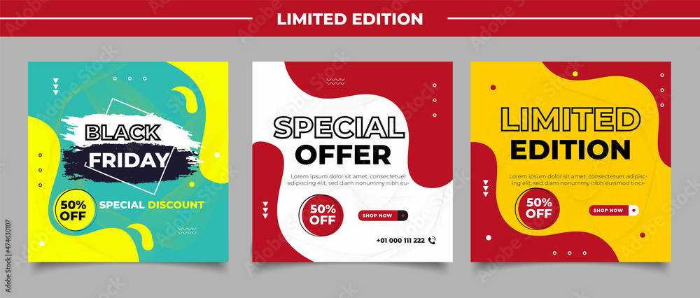 special sale discount social media post template Stock Vector | Adobe Stock