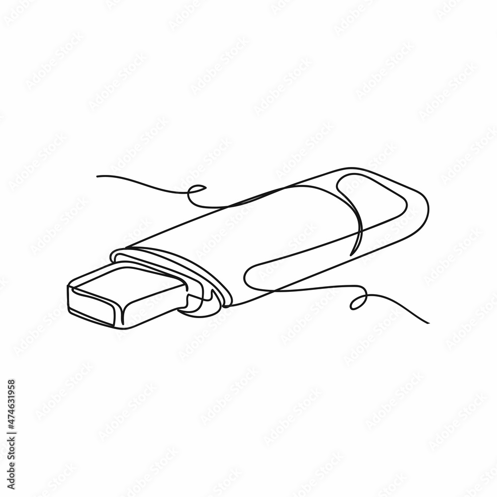 Vector abstract continuous one single simple line drawing icon of rusty ...