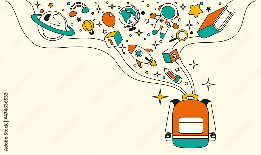 Hand Drawn Cartoon Line Art Stock Vector | Adobe Stock