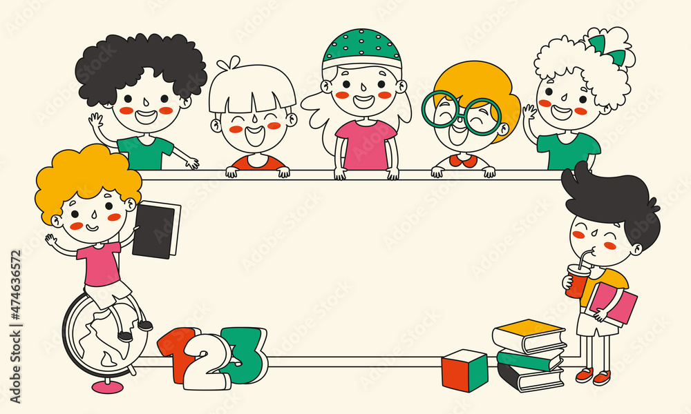 Hand Drawn Cartoon Line Art Stock Vector | Adobe Stock