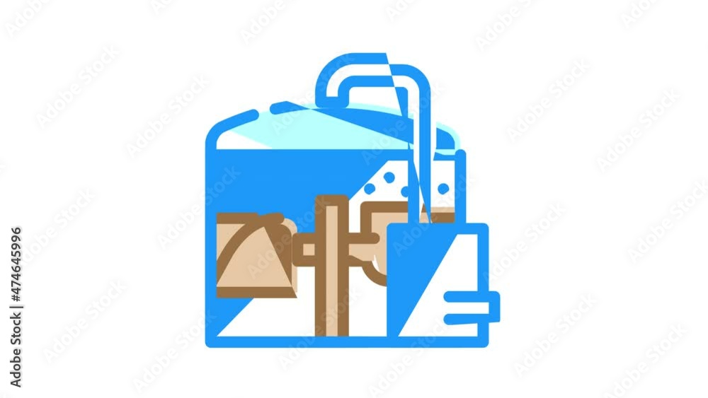 Vidéo Stock methane tank or biogas plant, digester or reactor animated ...