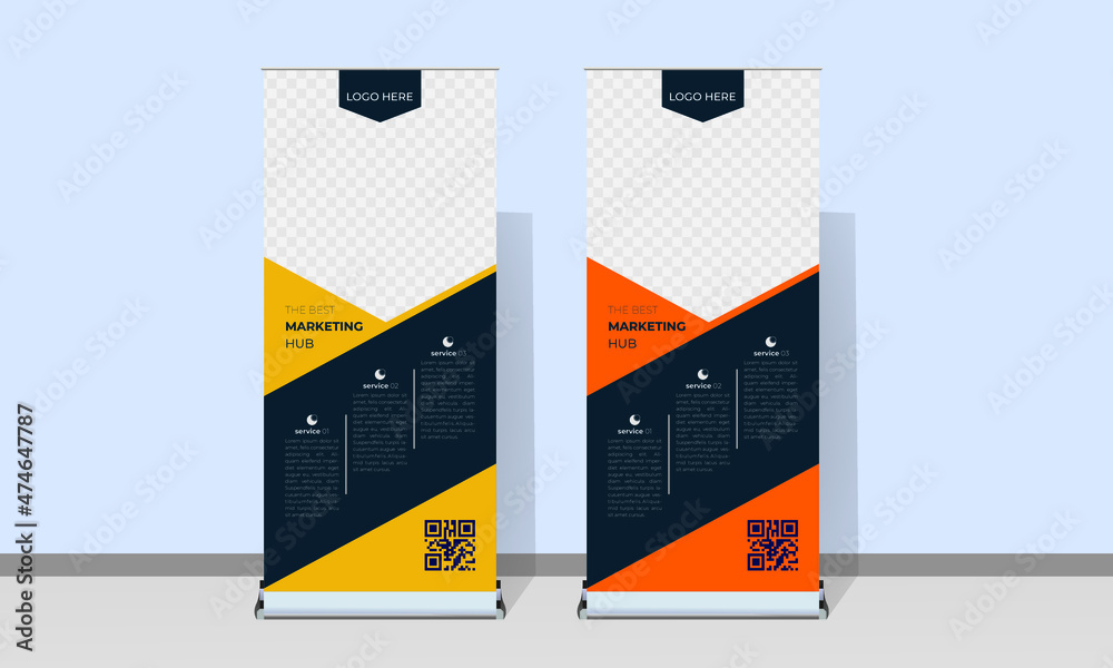 Corporate x-banner design for advertising, stand banner template for ...