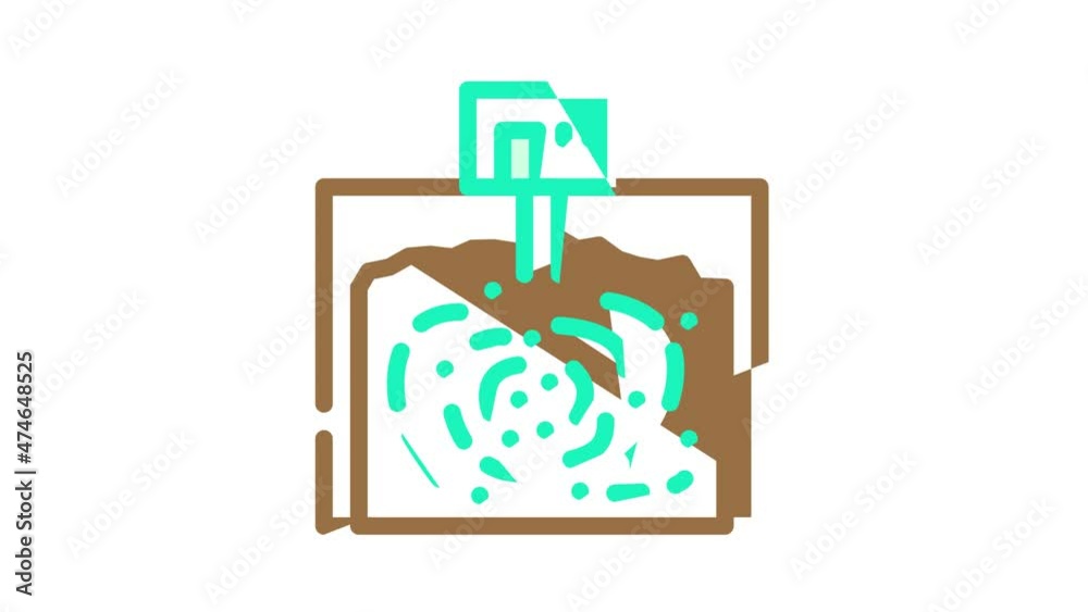 underground storage bacteria biogas animated color icon underground ...