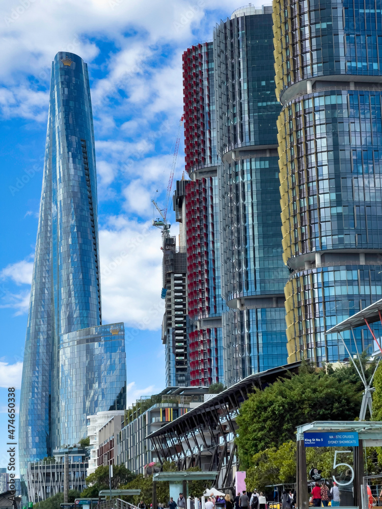Barangaroo buildings and King Street wharf, Sydney Stock Photo | Adobe ...