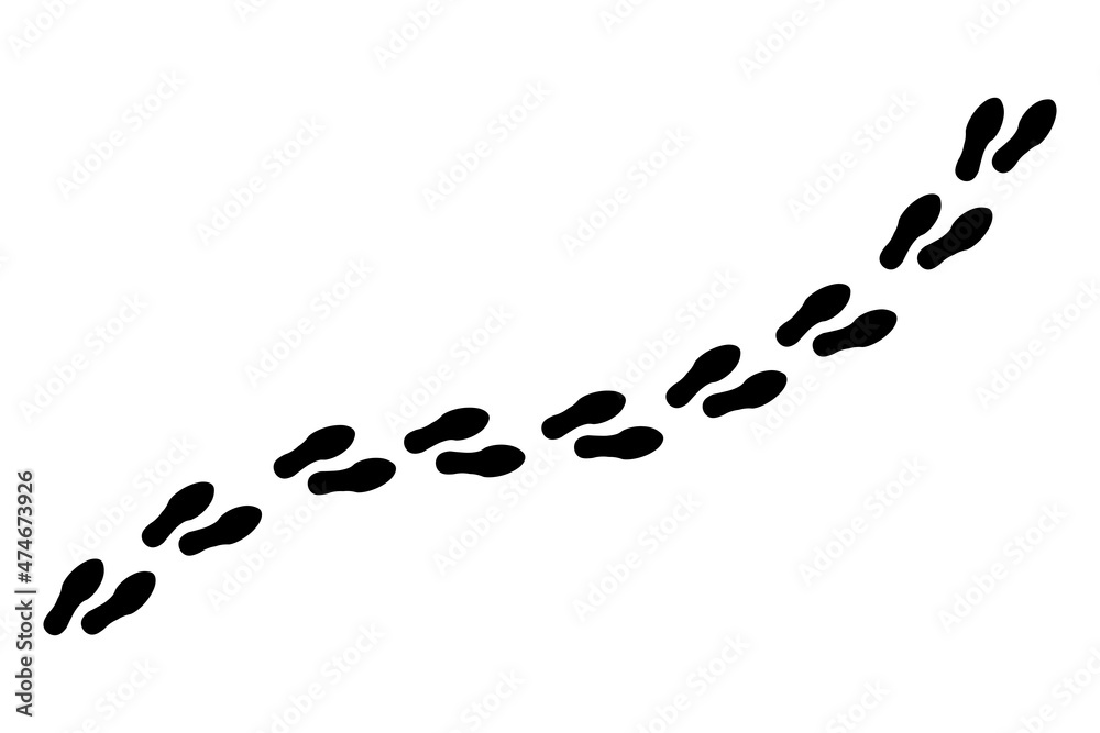 Step footprints paths icons. Human footprints icon set. Foot print ...