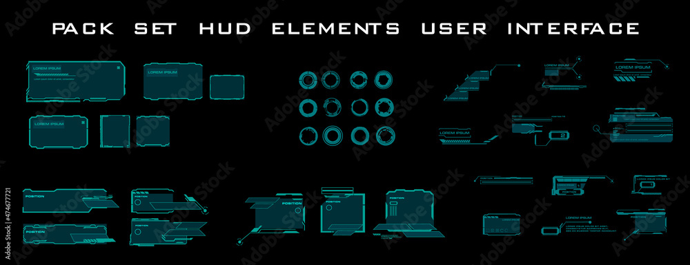Modern futuristic digital user interface. Set of futuristic green ...