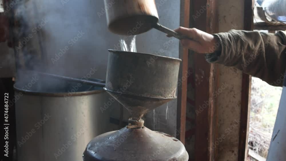 A cauldron for roasting brandy, part of an old cauldron for roasting ...