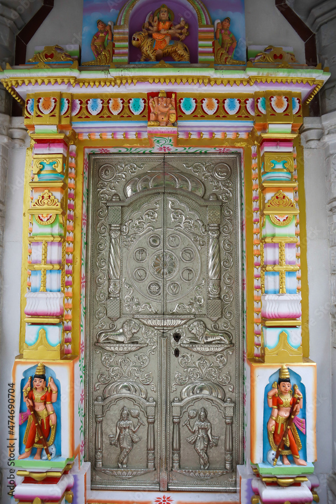 The Temple door made of pure Silver metal and beautifully engraved with ...