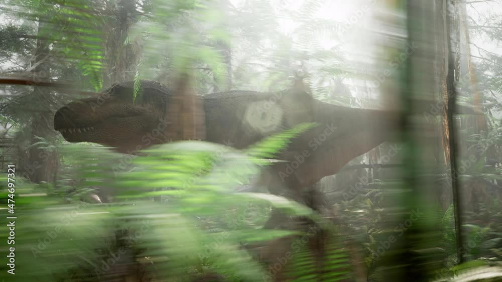 Video Stock Trex Dinosaur Tyrannosaurus rex or T-Rex during prehistoric ...