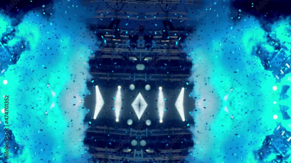 Abstract Concert stage background. Floodlight lights flashing wall ...