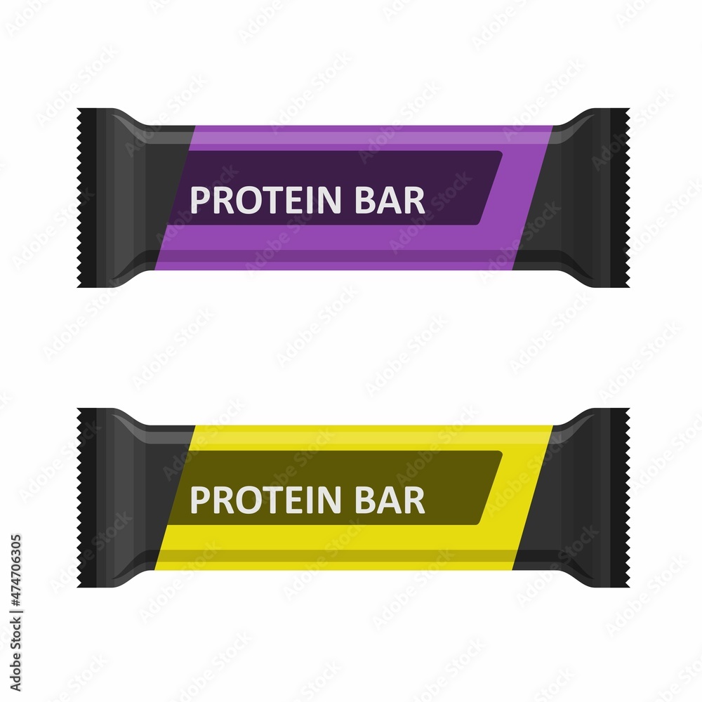 Protein bars isolated on white background, sports nutrition. Energy or ...