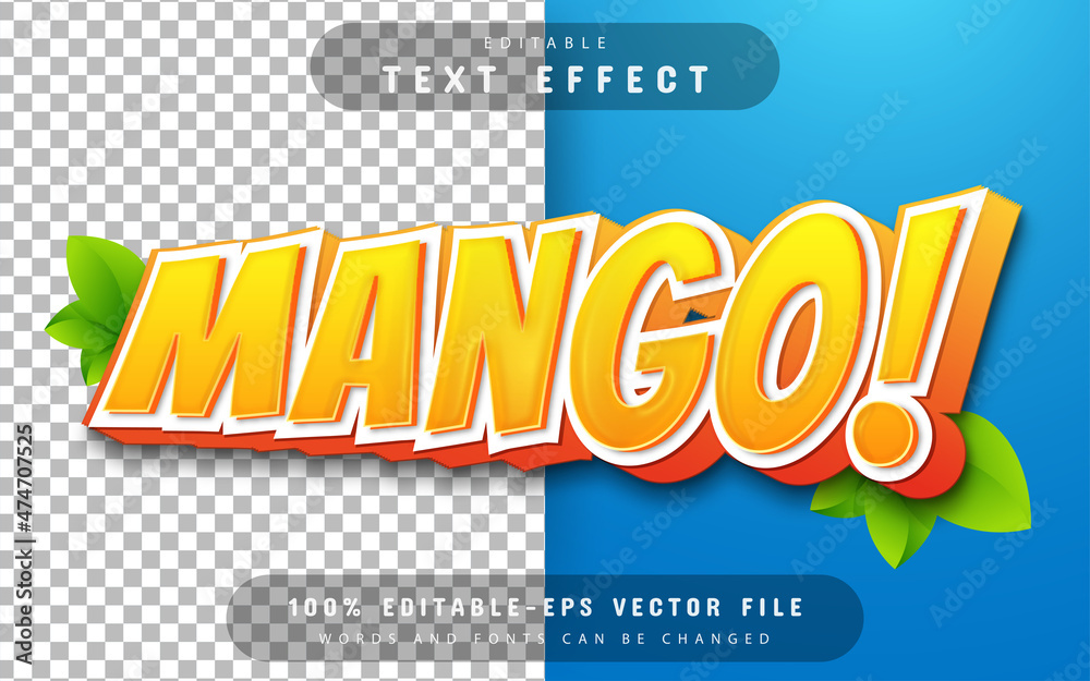 Mango text effect editable Stock Vector | Adobe Stock