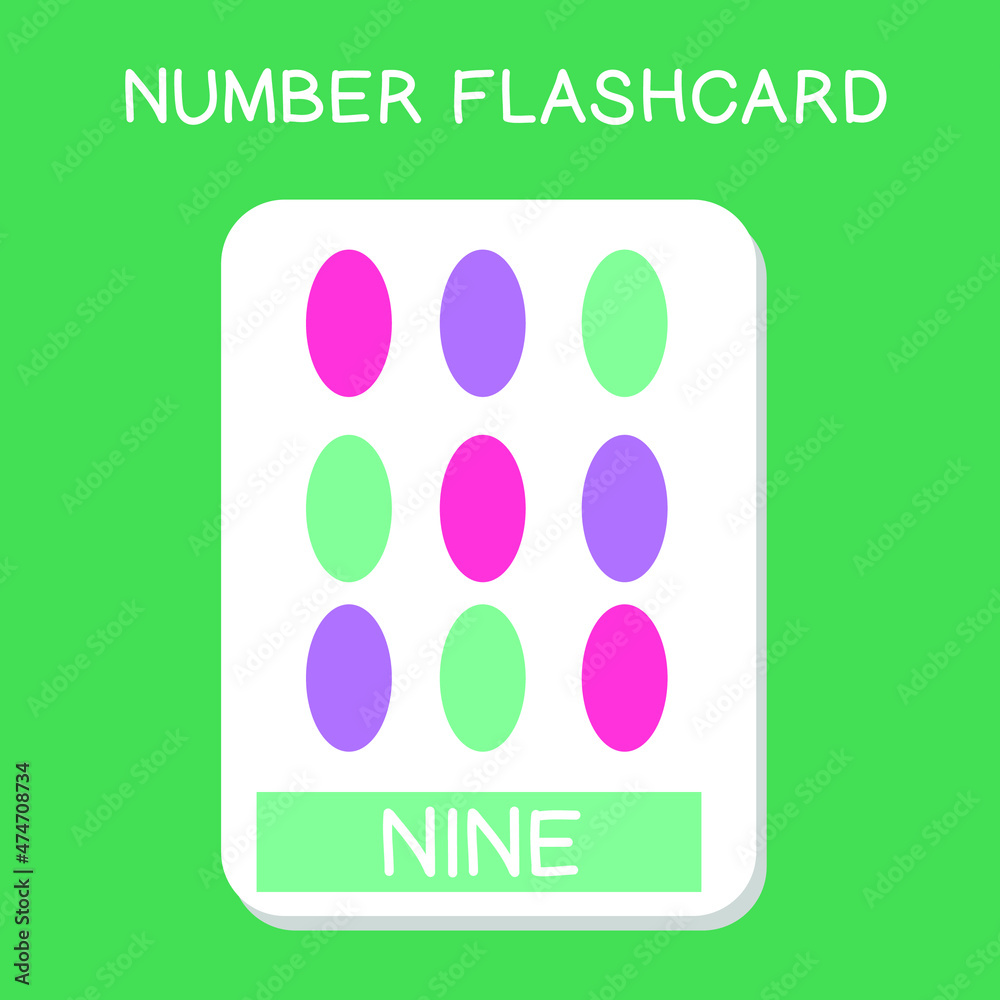 Cute number flashcards with geometric shapes set. Shapes Flashcards ...