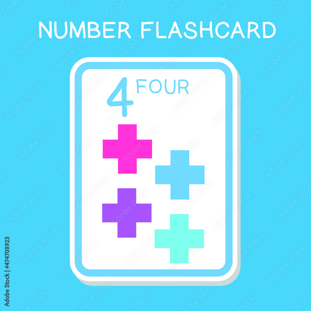 Cute number flashcards with geometric shapes set. Shapes Flashcards ...