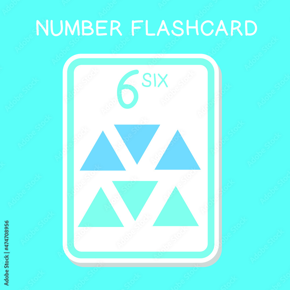 Cute number flashcards with geometric shapes set. Shapes Flashcards ...