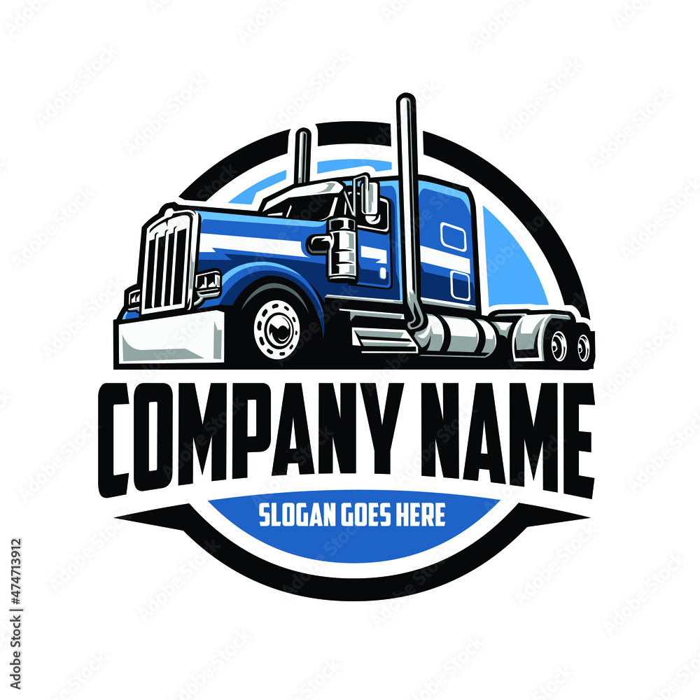 Premium Trucking Company Ready Made Logo 18 Wheeler Semi Truck Logo premium-trucking-company-ready-made-logo-18-wheeler-semi-truck-logo