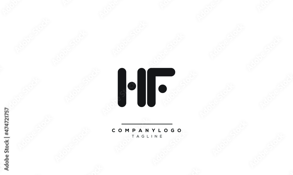 Alphabet letters Initials Monogram logo HF, HF INITIAL, HF letter Stock ...