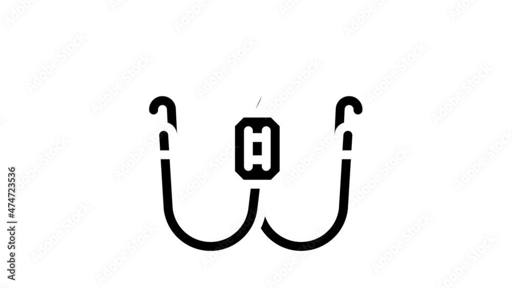 Vidéo Stock string for glasses animated glyph icon string for glasses ...