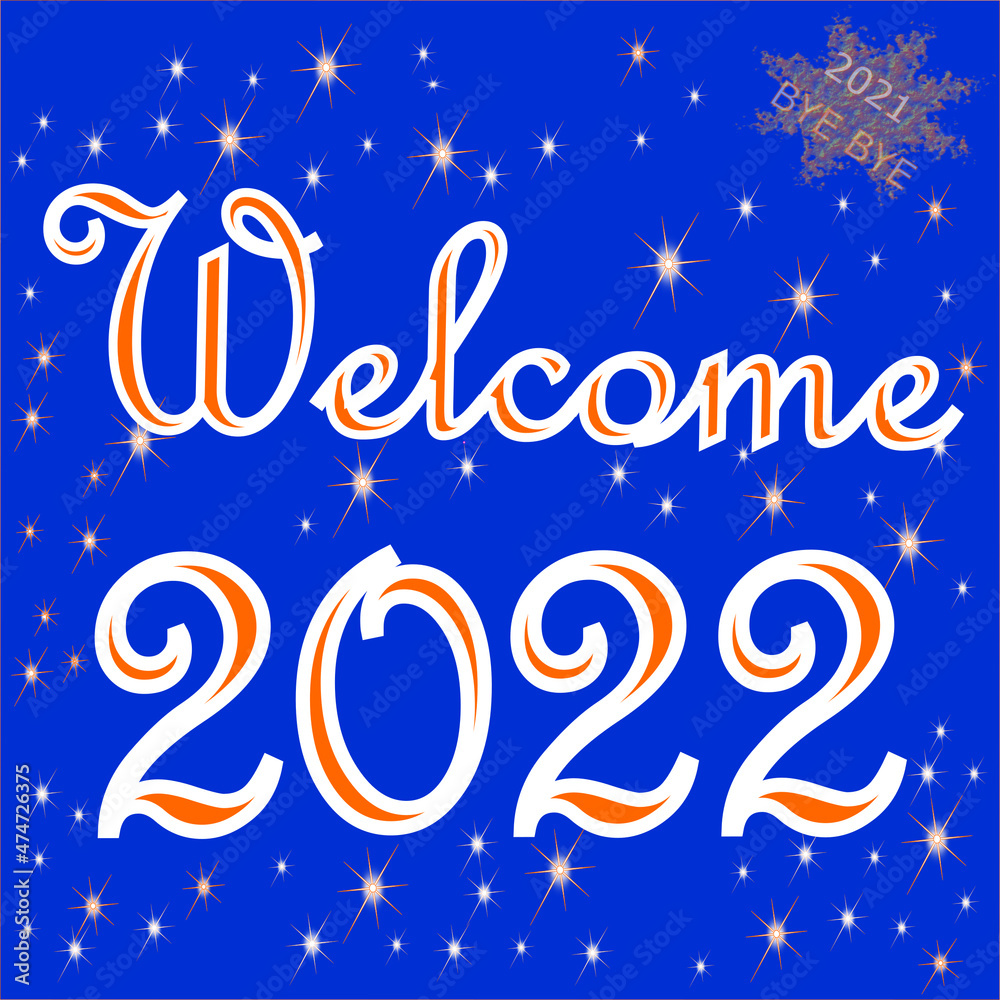 Welcome 2022 card - illustration Stock Illustration | Adobe Stock
