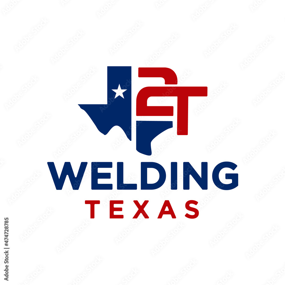 texas map logo with initials 2t Stock Vector | Adobe Stock