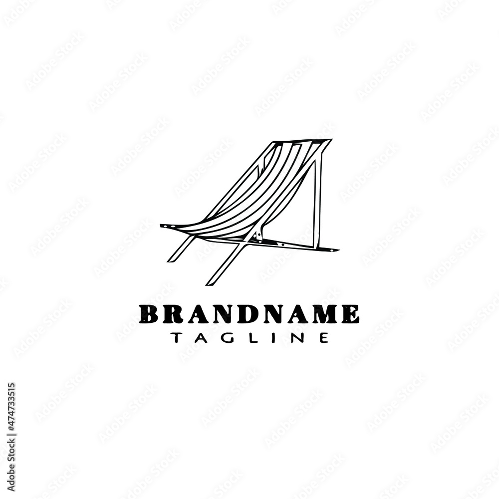 deck chair logo cartoon icon design template black isolated vector ...