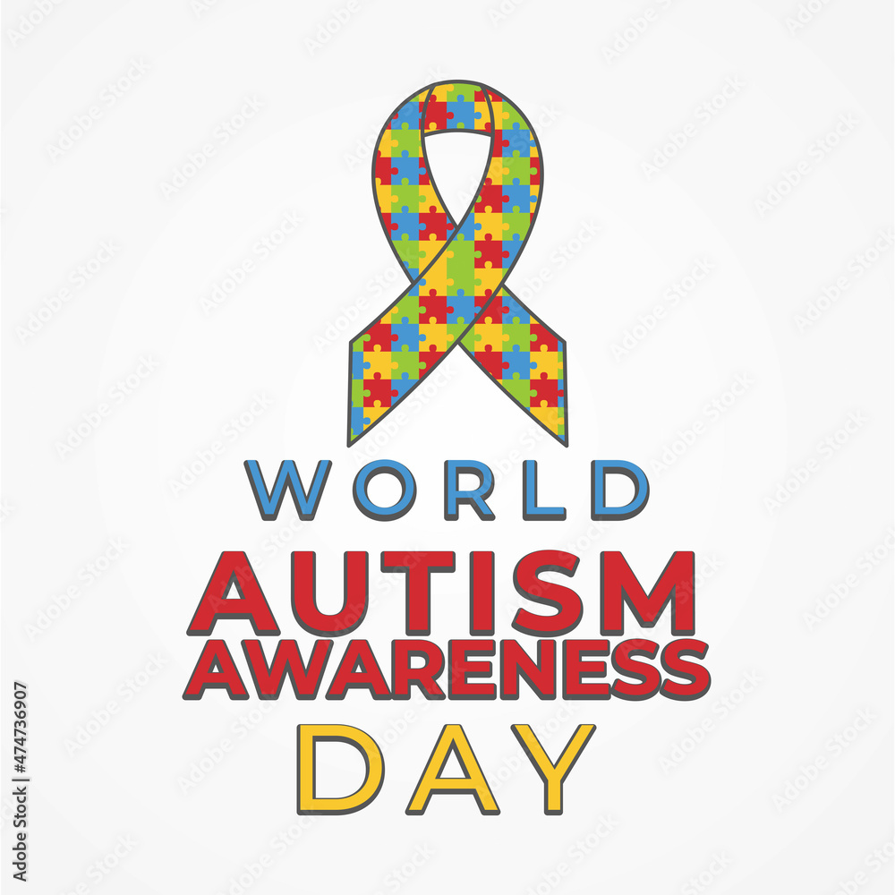 Awareness for people with autism, illustration of autistic support ...