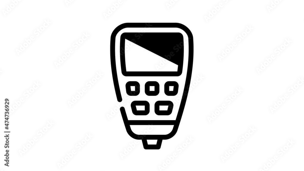 thickness gauge device animated line icon thickness gauge device sign ...