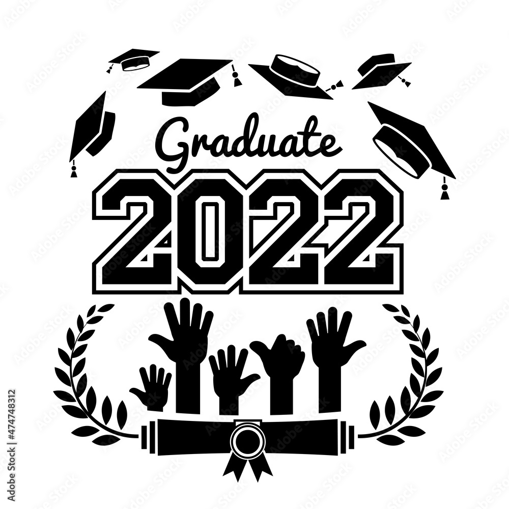 Lettering Class of 2022 for greeting, invitation card. Text for design ...