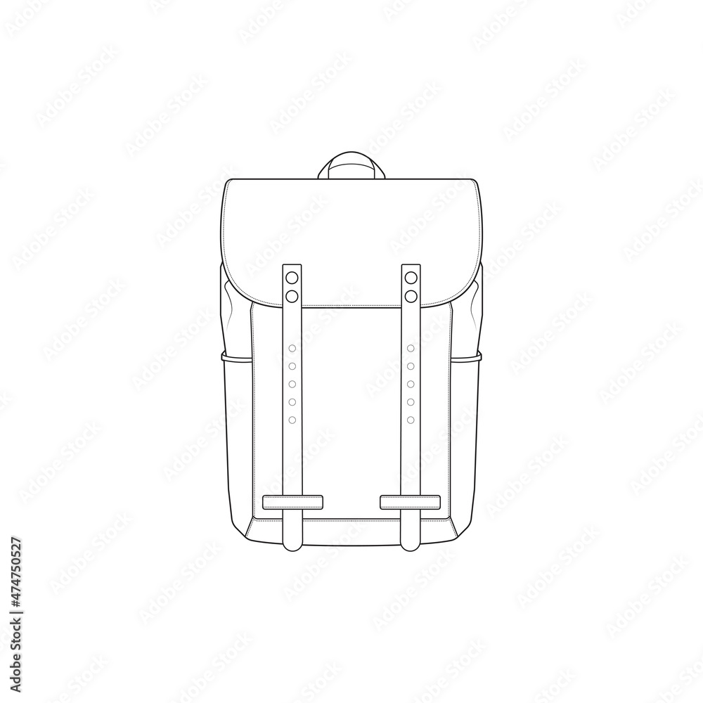 Backpack outline drawing vector, Backpack in a sketch style, trainers ...