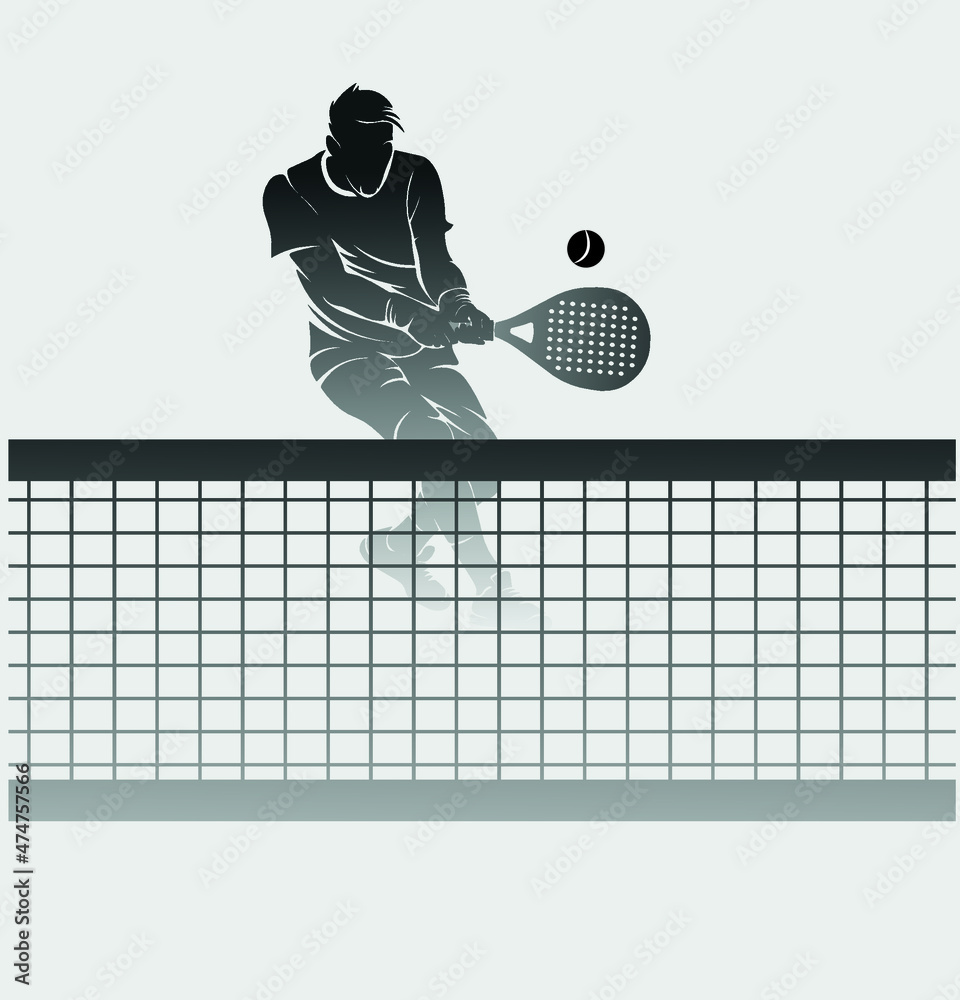 Male Tennis padel Player Icon Illustration. Paddle Sport Vector Graphic ...