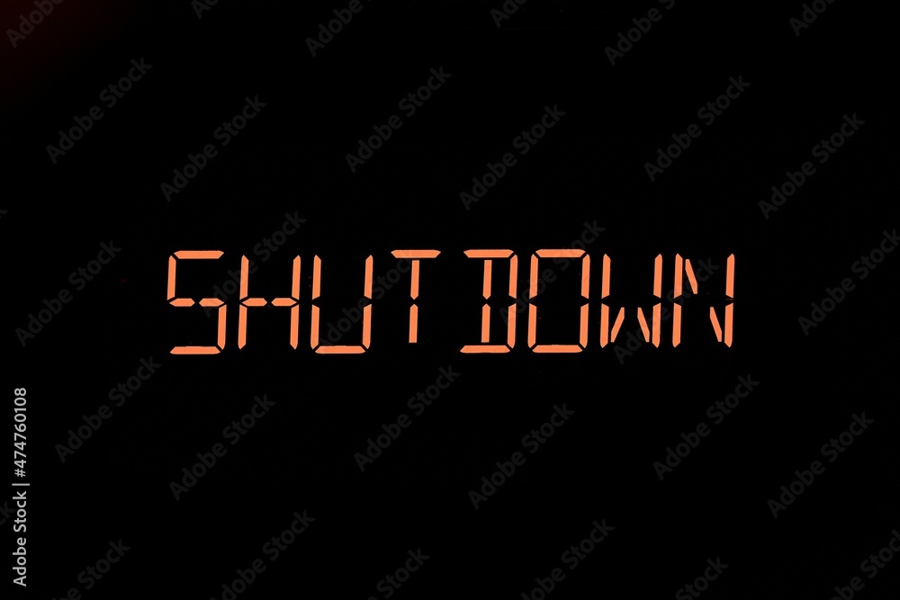 Shutdown message on an electronc screen Stock Illustration | Adobe Stock