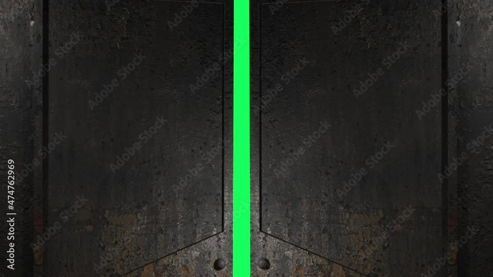 animation - metal door opening to green screen ,chroma key Stock Video ...