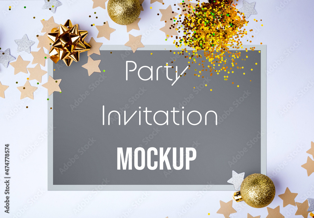 Party Invitation Mockup Stock Template | Adobe Stock