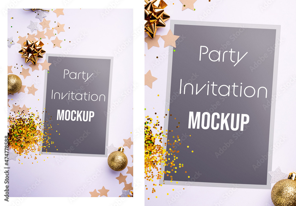 Party Invitation Mockup Stock Template | Adobe Stock