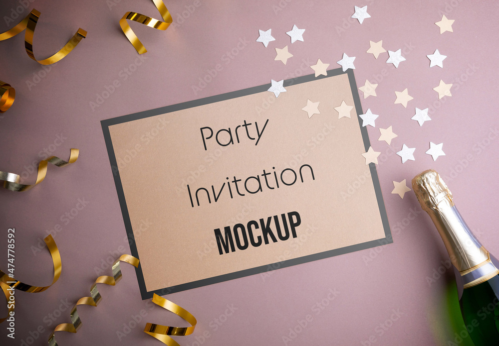 Party Invitation Mockup Stock Template | Adobe Stock